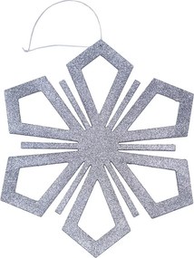 Vánoční ozdoba vločka II, pr. 40 cm, stříbrná, překližka, venkovní