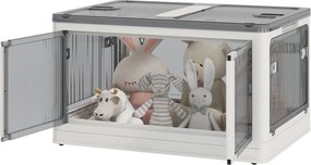 Úložný box Outsunny truhla 69L stohovatelný úložný box s kolečky skládací úložný box s pětistranným přístupem v bílé barvě | Aosom.de