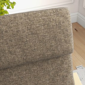 HOMCOM Relaxační křeslo Otočné křeslo s polštářem pod hlavu, vzhled lnu, březové dřevo, hnědé| Aosom