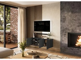 Antracitový TV stolek 138x45 cm Piana – Germania
