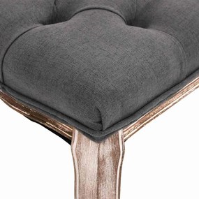 Lavice se lněným čalouněním 110 x 38 x 48 cm tmavě šedá 245360