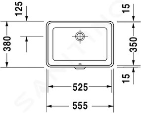 DURAVIT - 2nd floor Umyvadlo s přepadem, 525x350 mm, WonderGliss, bílá (03165300001)