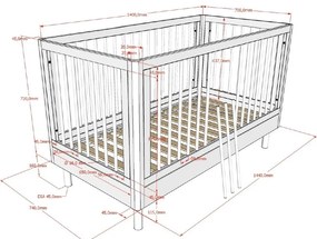 Bílá postýlka z bukového dřeva 70x140 cm Forrest – Vipack