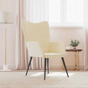 Relaxační židle krémová textil 327943