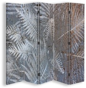 Ozdobný paraván, Palmové inspirace - 180x170 cm, pětidílný, korkový paraván