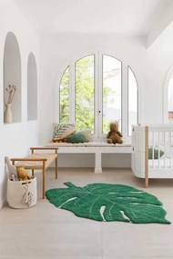 Lorena Canals, Přírodní koberec, ručně tkaný Monstera Leaf, 120x160, zelená, chodba / předsíň