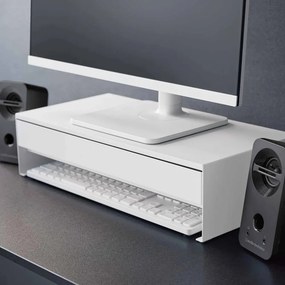 Bílý kovový stojan na monitor Tower – YAMAZAKI