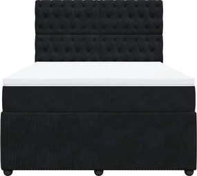 Box spring postel s matrací černá 160x200 cm samet 3294690