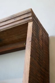 Hnědý antik nástěnný dřevěný regál Grimaud Unit - 62*20*162 cm