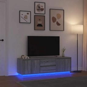 TV skříňka s LED světly šedá Sonoma 160,5x41x50 cm 3328431