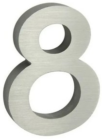 Hliníkové číslo 8 v „3D“ provedení s broušeným povrchem. RICHTER RN.100LV.8.AL.3D