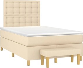 Box spring postel s matrací krémová 120x200 cm textil 3137466