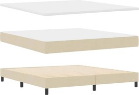 Postel s boxspringem s čelo Krémová 180 x 200 cm textil 3340043