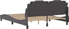 Rám postele Viana bez matrace šedý 160x200 cm umělá kůže 3208106