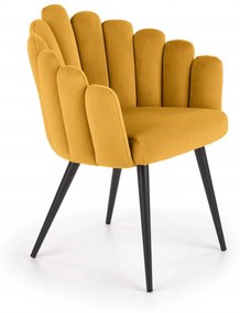 Čalouněná jídelní židle K410, žlutá