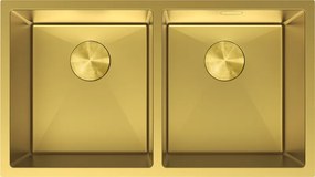 Mexen Binox, 2-komorový nerezový dřez 800 x 450 mm, broušená zlatá, 6421802000-55