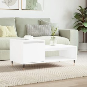 Konferenční stolek bílý 100 x 50 x 45 cm kompozitní dřevo - Default Title