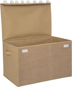 Velký úložný box na hračky, jutový, 57 x 36 x 36 cm