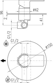Slezák - RAV Sprchová baterie 1-cestná s podomítkovým tělesem NIL - , Metal Grey kartáčovaná