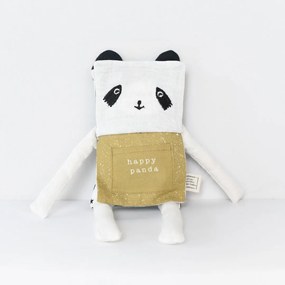 Wee Gallery Hračka z organické bavlny Flippy Friend Panda, béžová barva, černá barva, bílá barva, textil