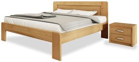 Postel Postelia SISI 180 x 200 cm - dub - manželské dvoulůžko, dřevěná postel z masivu 3,7 cm