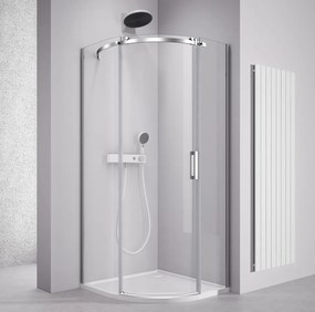 Polysan Polysan, THRON ROUND čtvrtkruhová sprchová zástěna 900x900mm, čiré sklo, levá, TL2690-5005