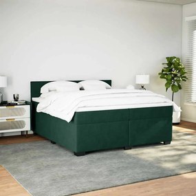Box spring postel s matrací tmavě zelená 200x200 cm samet 3286405