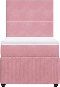 Box spring postel s matrací růžová 100x200 cm samet 3294561