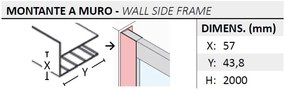 FORTE Pevná stěna oxi.SLIDE F1S BARVA rámu - Černá, Rozměr A - 80 cm, Výplň - Fasciato bezpečnostní sklo - 6 mm BSLX902S292S01