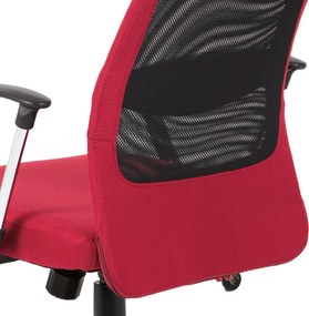 Autronic Kancelářská židle KA-V206 BOR, bordó látka, černá MESH, houpací mech, kříž chrom