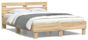 Rám postele s čelem dub sonoma 135 x 190 cm kompozitní dřevo,  3207443