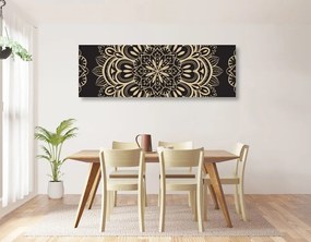 Obraz Mandala na černém pozadí - 150x50 cm