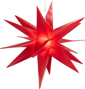 Nexos  67071 Vánoční dekorace hvězda s časovačem - 10 LED, 35 cm, červená