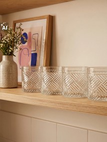 Sinsay - Sklenice s dekorativním žebrováním 4 pack - clear