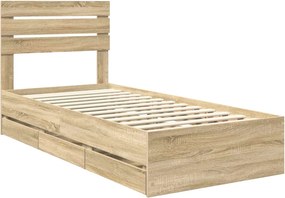 Rám postele s čelo Sonoma dub 100 x 200 cm Inženýrské dřevo 3411525