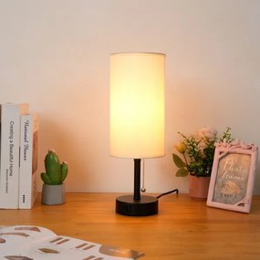 Brilagi - Stolní lampa s USB portem TABLON 1xE27/25W/230V černá/krémová
