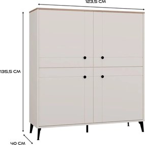 Komoda Point 123 cm dub Castello/kašmírová