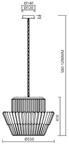 Lustr Donna, 1x křišťálové/zlaté kovové stínítko, (fi 55cm), g