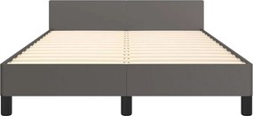 Rám postele s čelem šedý 120x200 cm umělá kůže 3125565