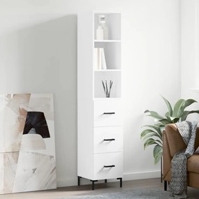 Skříň highboard bílá 34,5 x 34 x 180 cm kompozitní dřevo