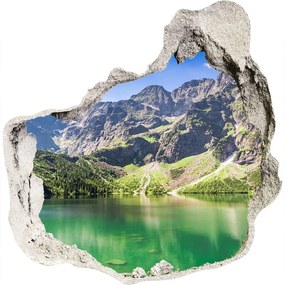 Wallmuralia Díra 3D ve zdi nálepka Morské oko Tatry 75x75 cm