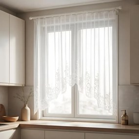 Hotová žakarová oblouková záclona bílá 160x320 Ervi 4304