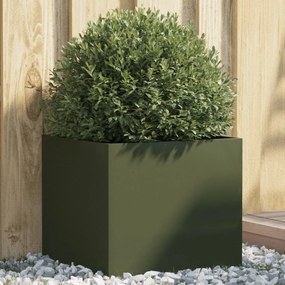 Truhlík olivově zelený 42x40x39 cm ocel válcovaná za studena - Default Title
