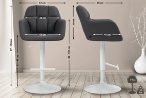 Barová židle Natoma umělá kůže bílá konstrukce – černá