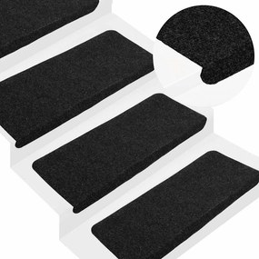 Samolepicí podložky na schody 30 ks černé 65x24,5x3,5 cm 3365908