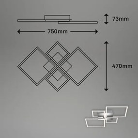 LED Stmívatelné stropní svítidlo LED/42W/230V 3000K matný chrom