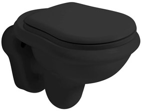 Kerasan, RETRO závěsná WC mísa, 38x52cm, černá matná, 101531
