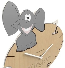 Dětské hodiny CalleaDesign slon 36cm (možnost vlastního jména)