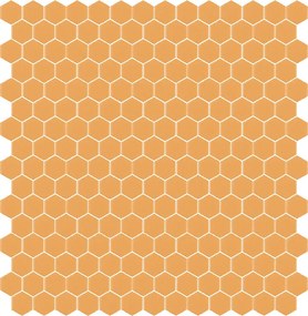 Hisbalit Skleněná mozaika oranžová Mozaika 326B SATINATO hexagony 2,3x2,6 (33,33x33,33) cm - HEX326BLH