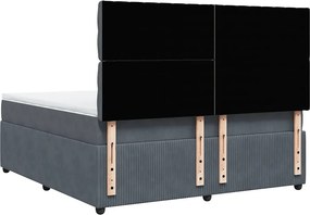 Box spring postel s matrací tmavě šedá 180x200 cm samet 3292413